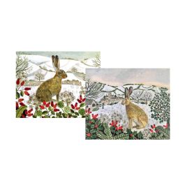 Hare and Holly & Seated Hare in the Snow Artist: Vanessa Bowman