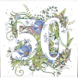 50th Birthday card by Doodleicious Art
