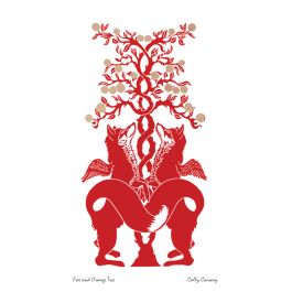 Fox and Orange Tree by Cally Conway