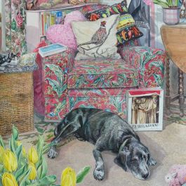 At Home with Waggis by Cherryl Fountain Art Card - Down To Earth Cards