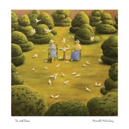 Tea with Doves By Marcelle Milo-Gray Art Card - Down to Earth Cards