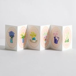 Shades of Pink Botanical Flower Concertina Card By Sara Sayer