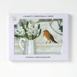 AGBI CHRISTMAS CARD PACK – Snowdrops & Robin Artist: Sarah Bowman